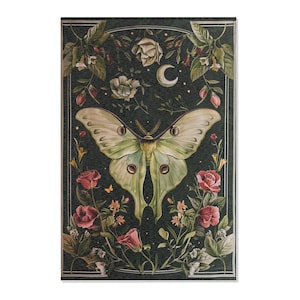 Cottagecore Luna Moth Area Rug, Butterfly Moth Living Room Art Deco Rug ...