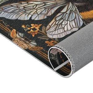 Cottagecore Bumblebee Area Rug: Floral Art Deco Carpet - Etsy