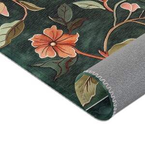 Wild Flower Area Rug, Cottagecore Living Room Art Deco Rug, Floral ...
