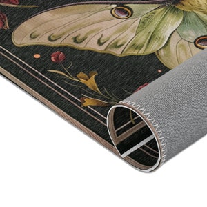 Cottagecore Luna Moth Area Rug, Butterfly Moth Living Room Art Deco Rug ...