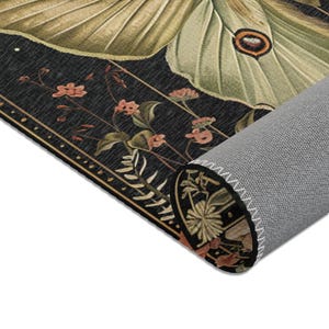 Green Luna Moth Area Rug, Aesthetic Living Room Art Deco Rug ...