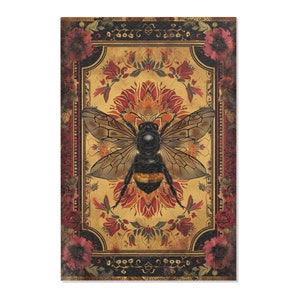 Rustic Bee Area Rug, Cottagecore Bedroom Floor Carpet, Living Room Art ...
