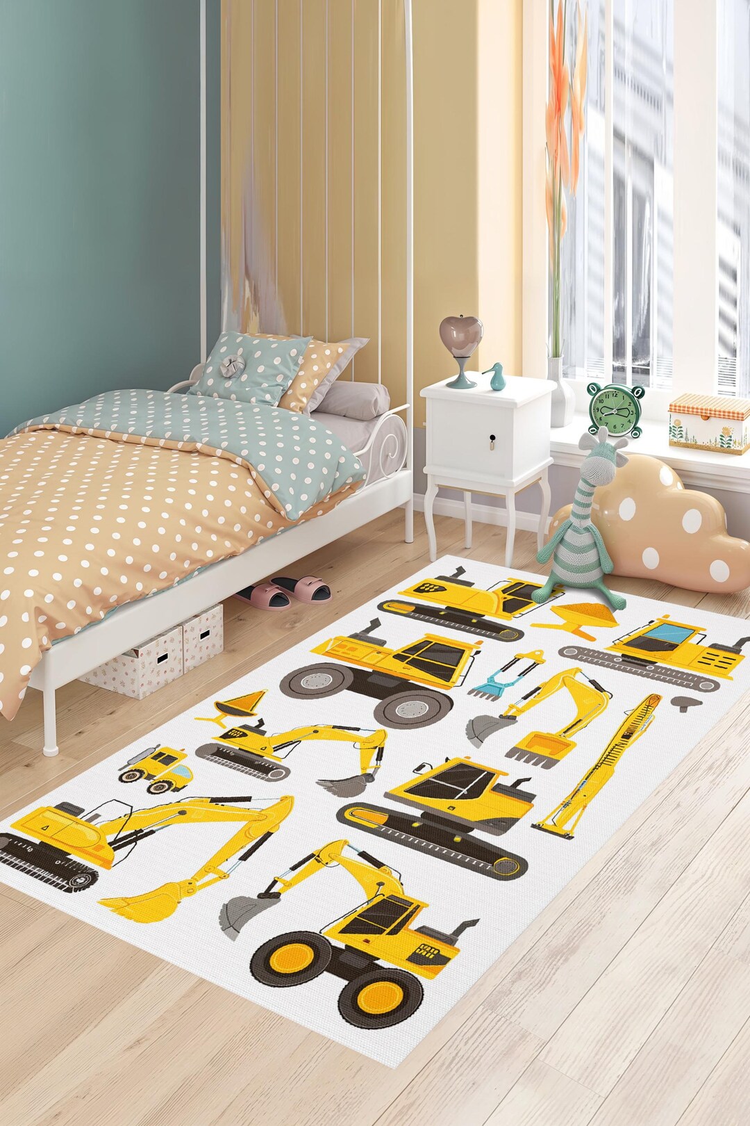 Construction Equipment Area Rug: Boys Bedroom Decor - Etsy