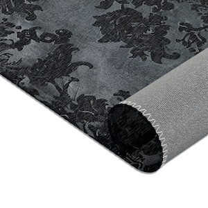 Black Gothic Victorian Area Rug: Dark Cottagecore Decor - Etsy
