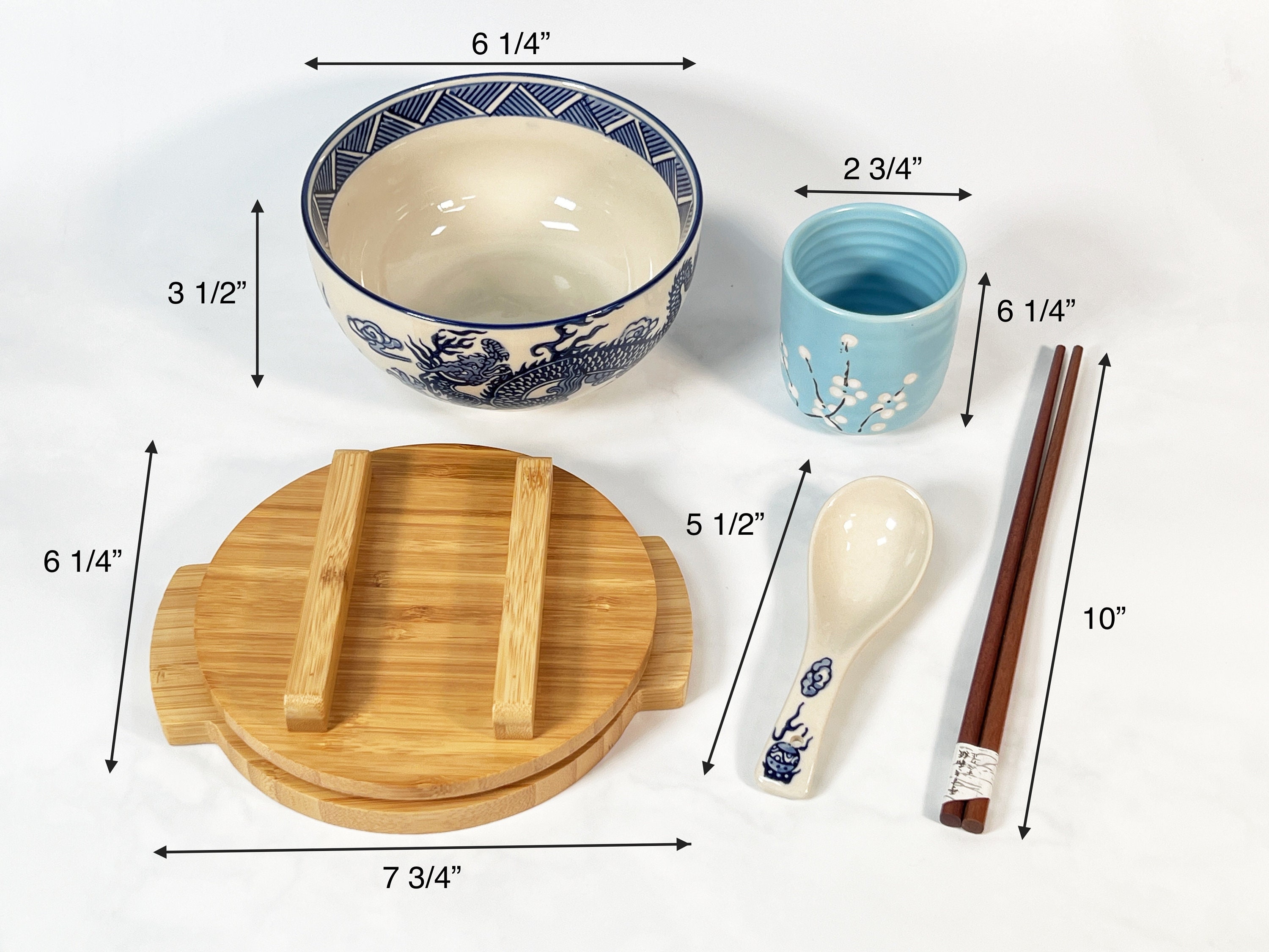 Blue Dragon Japanese Kamameshi Ceramic Style Rice Noodle Ramen Bowl ...