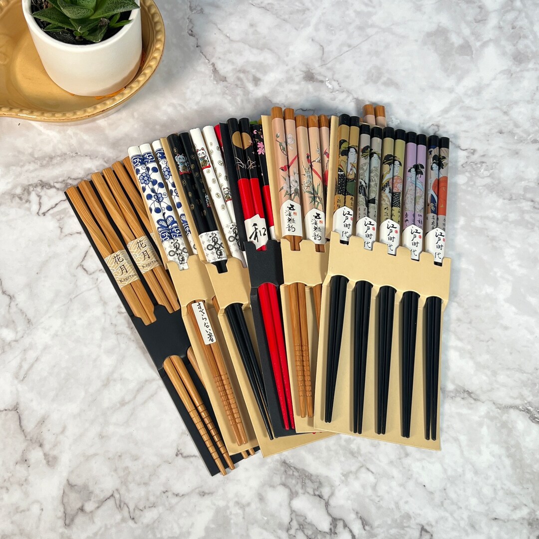 Oriental Antique Style Wooden Chopsticks, 5 Pair Chopsticks, Wood ...
