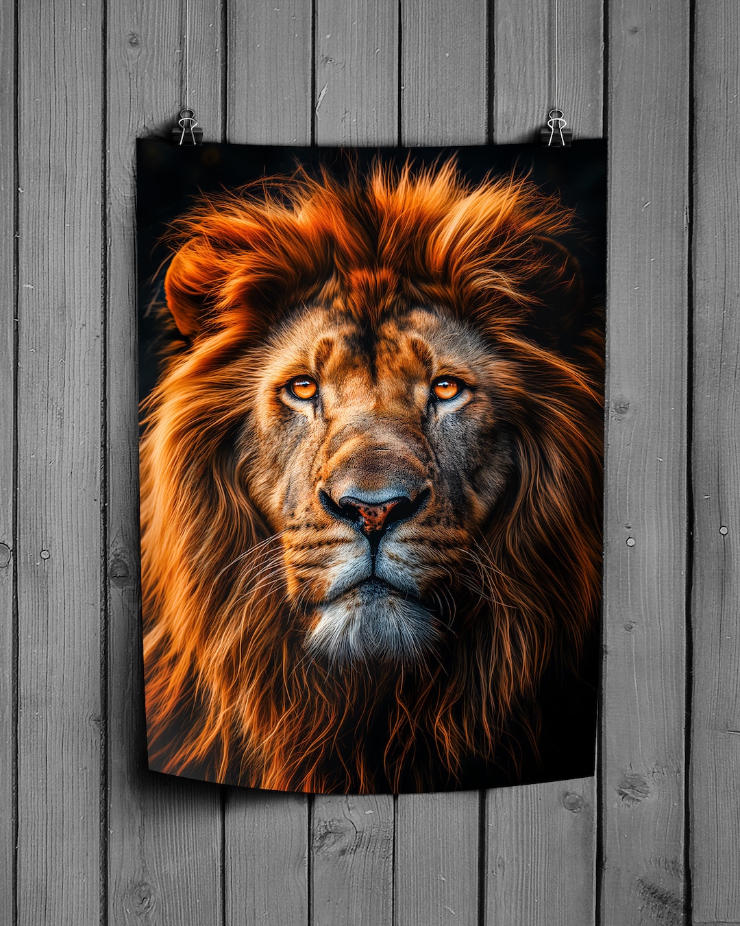 Lion Matte Poster - Etsy
