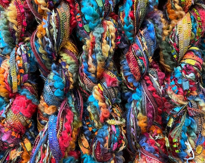 Fiber Frenzy Bundle / Mixed Bundle of Yarn in Rainbow / Great for ...
