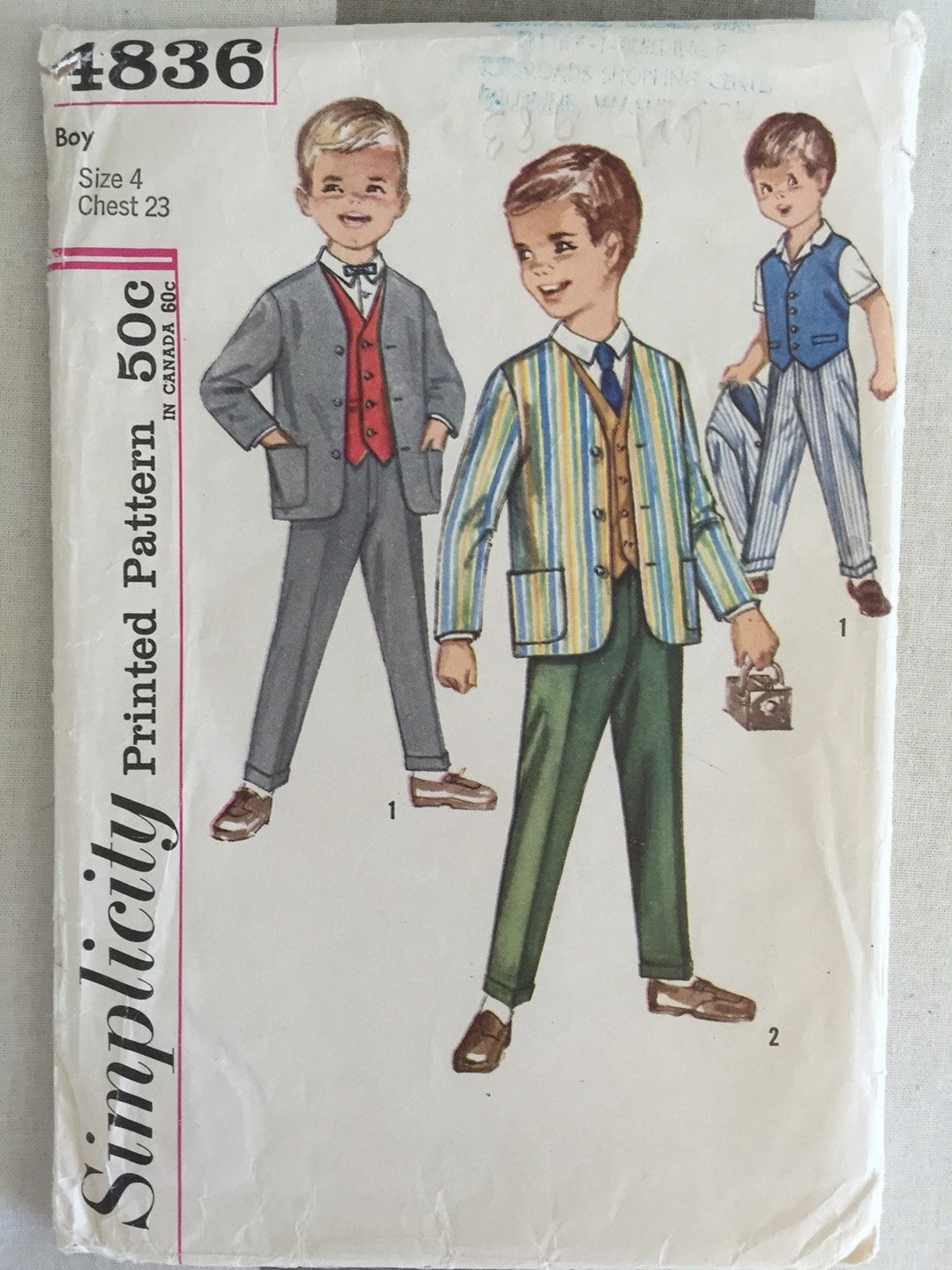 Boys Suit Pattern / Simplicity 4836 / Boys Pants Pattern / Boys Jacket ...