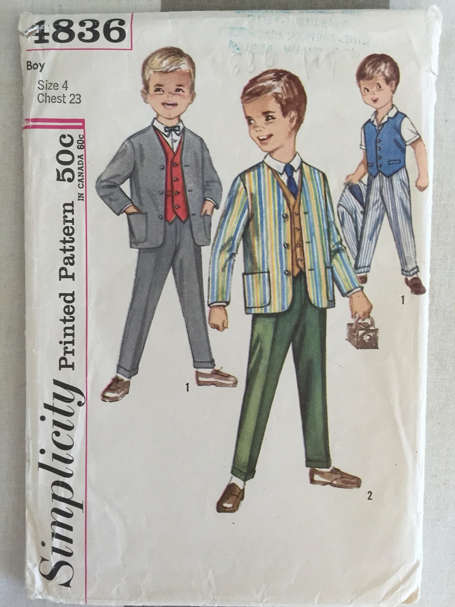 Boys Suit Pattern / Simplicity 4836 / Boys Pants Pattern / Boys Jacket ...