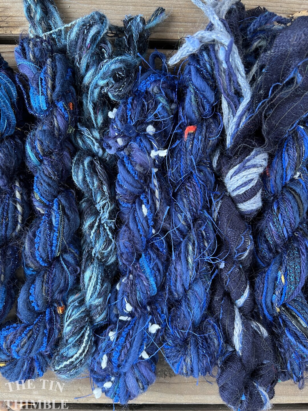 Fiber Frenzy Bundle / ONE Mixed Bundle of Yarn in Dark Blue / Great for ...