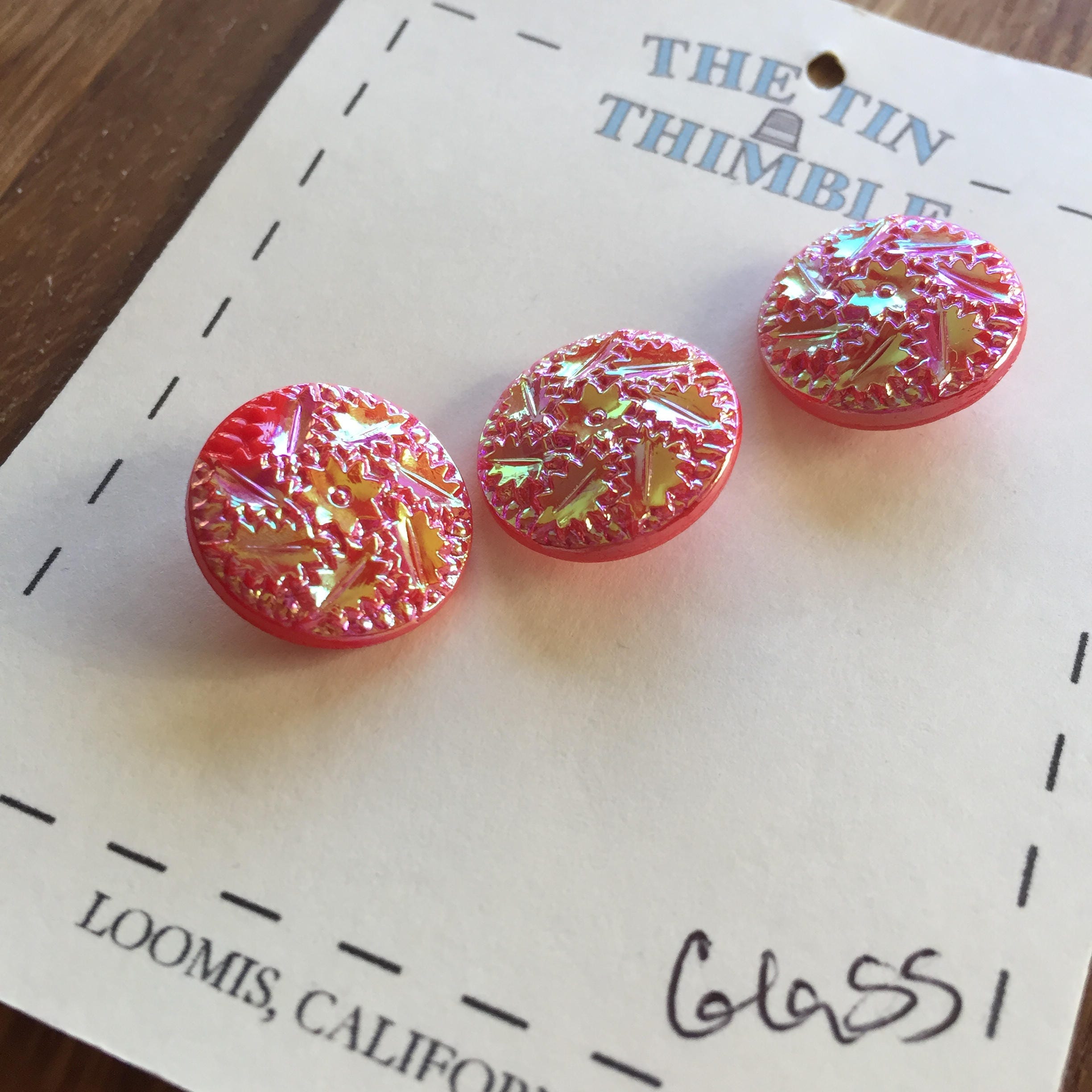 Red Glass Buttons Three/ 1930s Buttons / 1940s Buttons / | Etsy