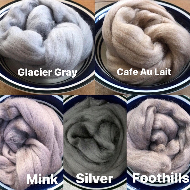 Silver Gray Merino Wool Roving / 21.5 micron 1 oz Nuno | Etsy
