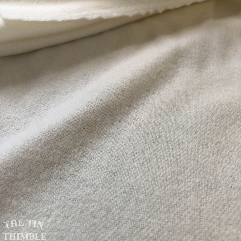 100% Wool Flannel Weight Fabric in Natural White - 1 Yard - Made in ...