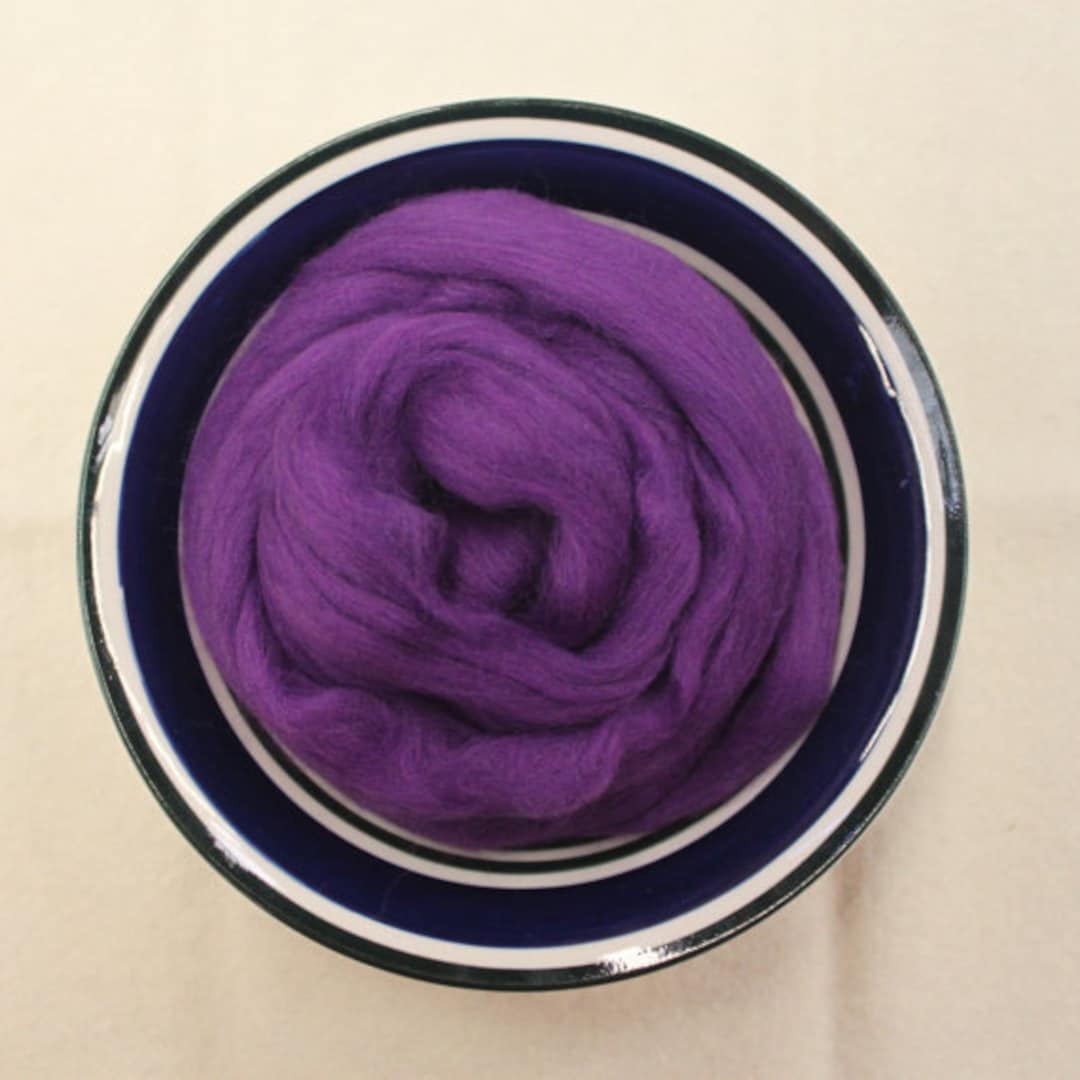 Purple Merino Wool Roving - 1 Oz - Quality Fiber for Felting, Spinning ...