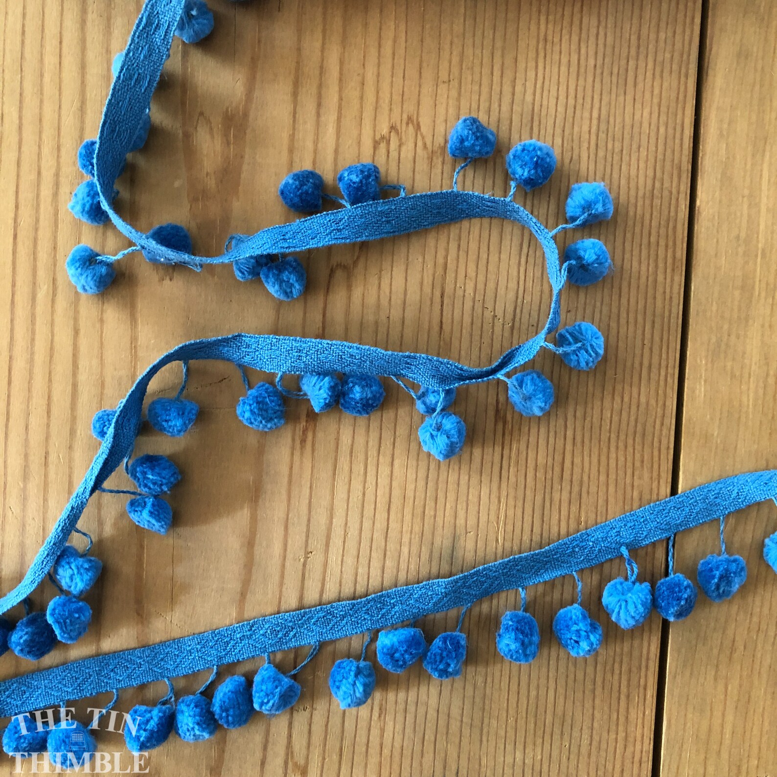 Vintage Pom Pom Trim 1960s Blue Cotton Ball Trim by the Half | Etsy