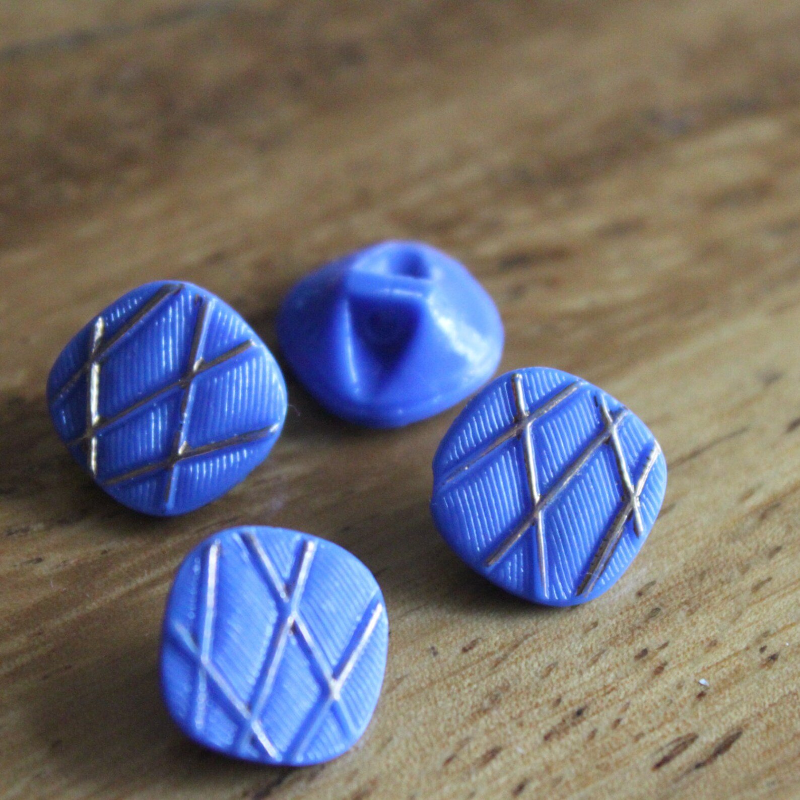 Blue Glass Vintage Buttons Four/ 1930s Buttons / Vintage - Etsy