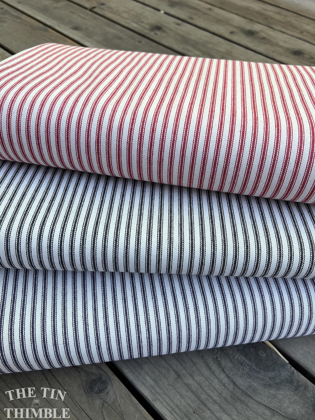 Cotton Ticking Stripe Fabric / 100% Cotton Ticking - 1 Yard - Cotton ...