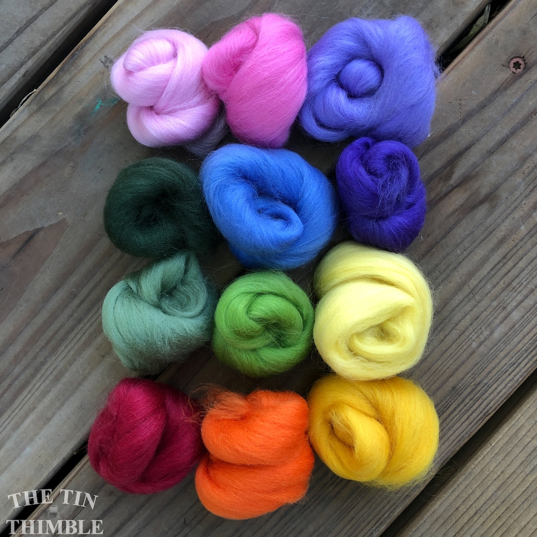 Mixed Wool Roving Pack 1.5 Oz Total Bouquet Small Quantities for ...