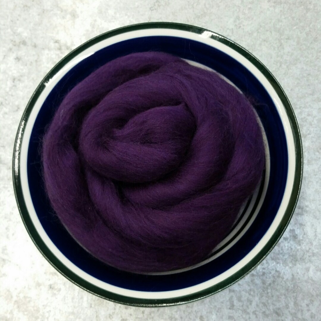 Eggplant Purple Merino Wool Roving 21.5 Micron 1 Oz for Nuno Felting ...