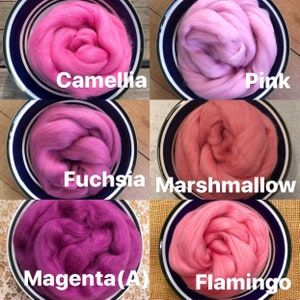 Pink Merino Wool Roving for Felting, Spinning or Weaving - 1 Oz - Nuno ...