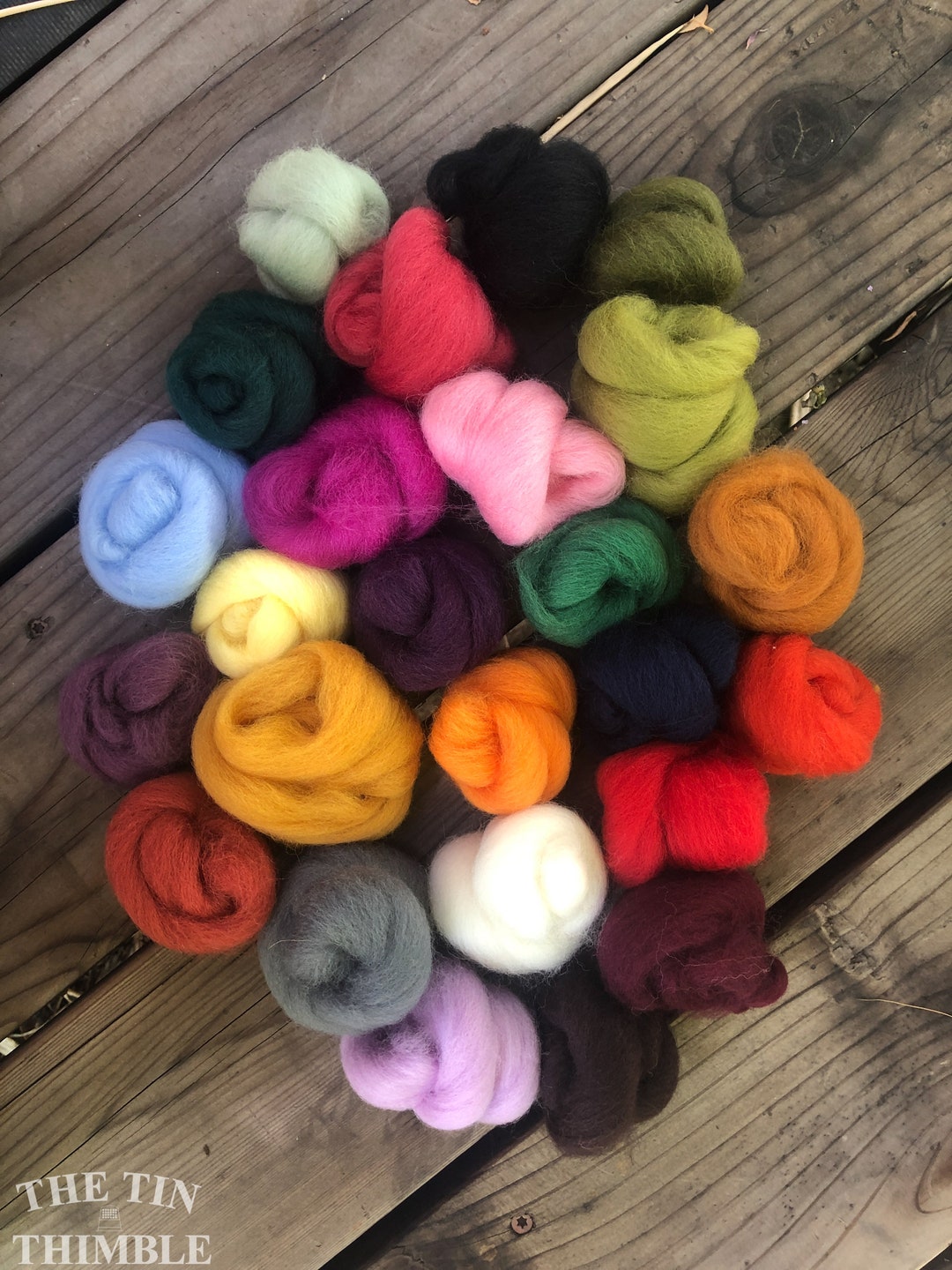 Mixed Corriedale Wool Roving Pack 3.25 Oz Total 25 Colors in Small ...