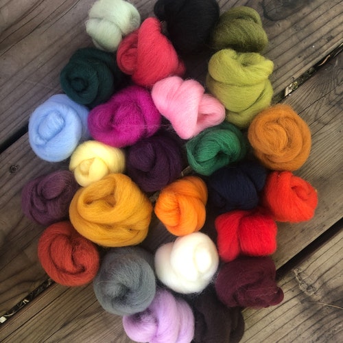 Mixed Wool Roving Pack 1.5 Oz Total Small Quantities for - Etsy