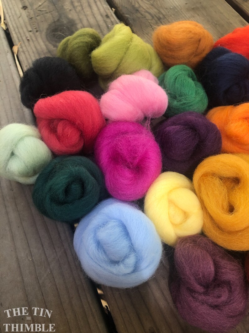 Mixed Corriedale Wool Roving Pack 3.25 Oz Total 25 Colors - Etsy