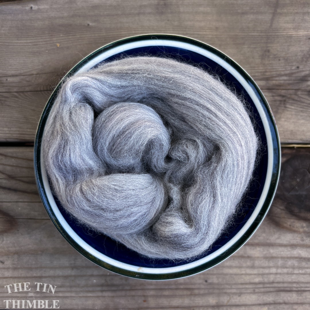 Grey (heather) Merino Wool Roving - 21.5 Micron -1 Oz - Great for Nuno ...