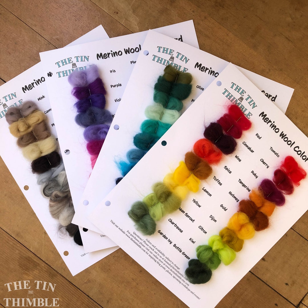 Merino Wool Roving Color Cards - Etsy