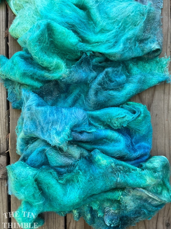 Hand Dyed Silk Mulberry Lap Fiber for Spinning or Felting in - Etsy