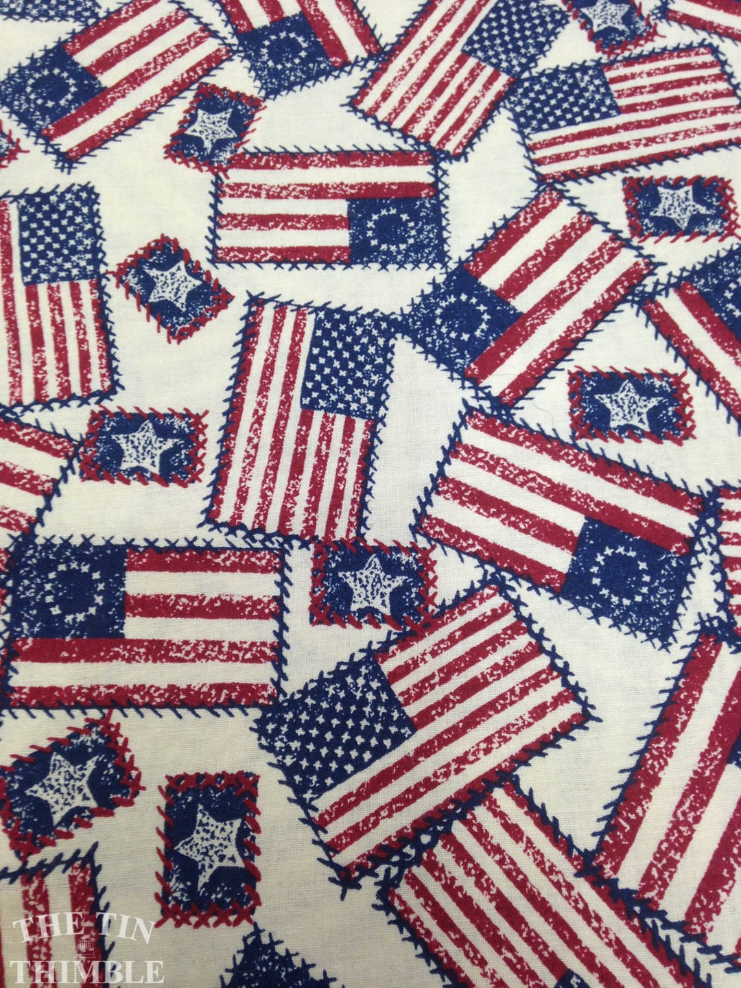 Patriotic Print - 1 Yard / Cotton / Flag Fabric / Stars and Stripes ...