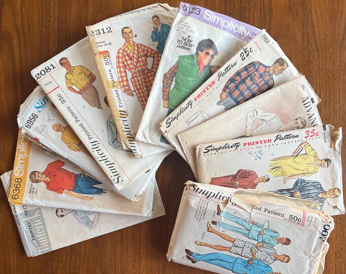 Men's Vintage Simplicity Butterick and Advance Sewing Pattern Lot ...