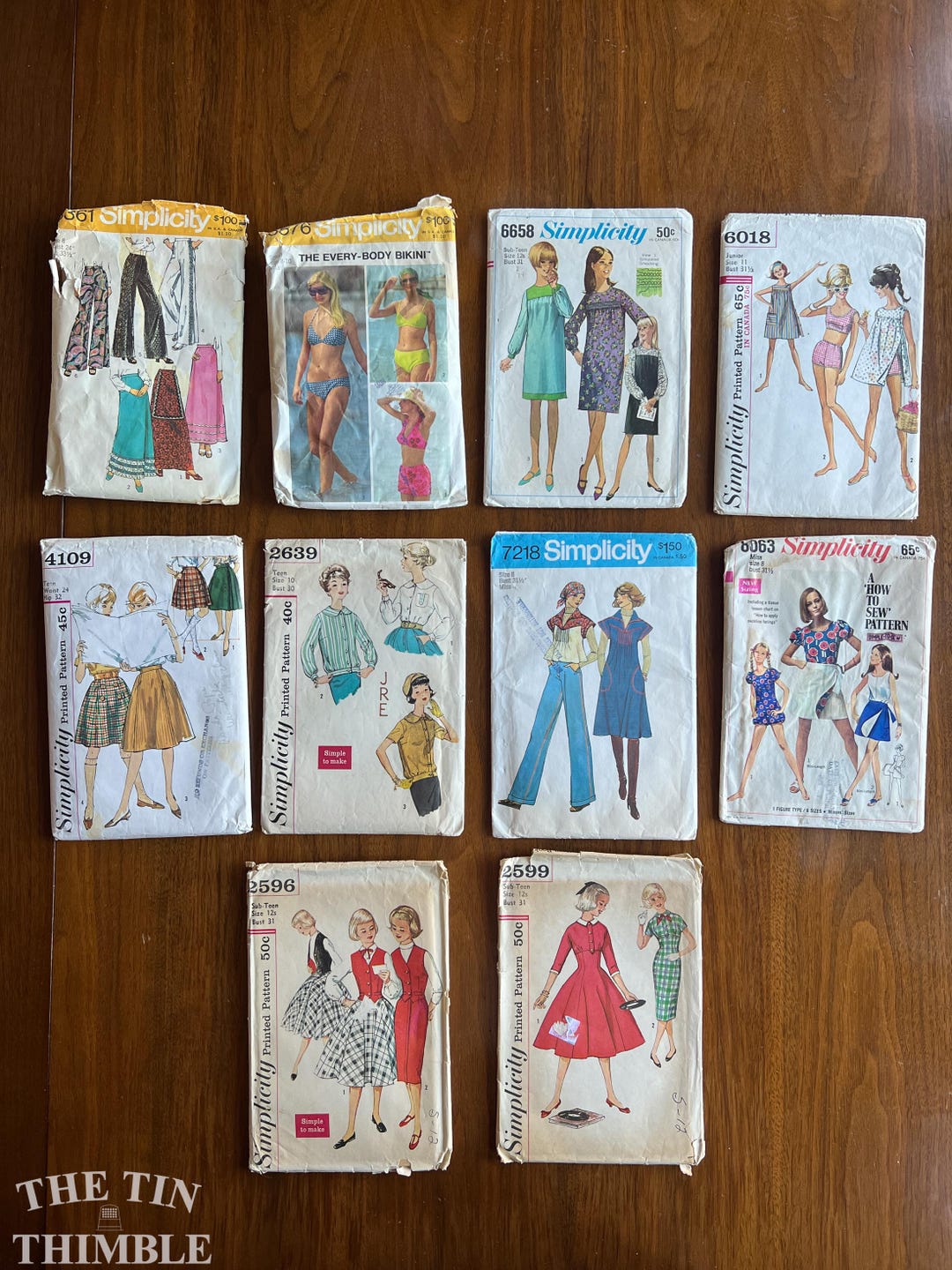 10 Vintage Simplicity Teen Patterns - Small - Bust 30-31.5" - PL48 ...