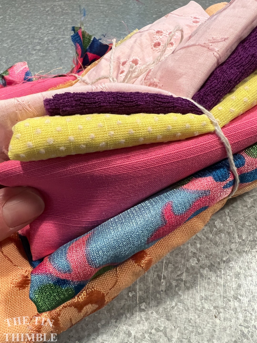 Vintage Scrap Fabric Bundle - Great Bundle of Natural and Synthetic ...