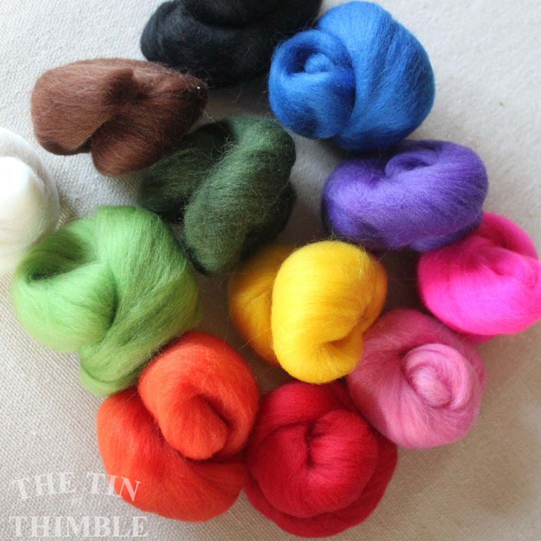 Mixed Wool Roving Pack - 1.5 Oz Total - Small Quantities for Felting ...
