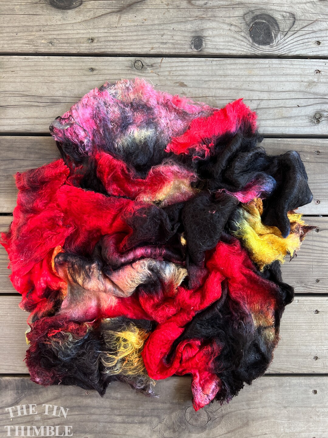 Hand Dyed Silk Mulberry Lap Fiber for Spinning or Felting in 'drama ...