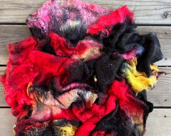 Hand Dyed Silk Mulberry Lap Fiber for Spinning or Felting in 'ocean ...