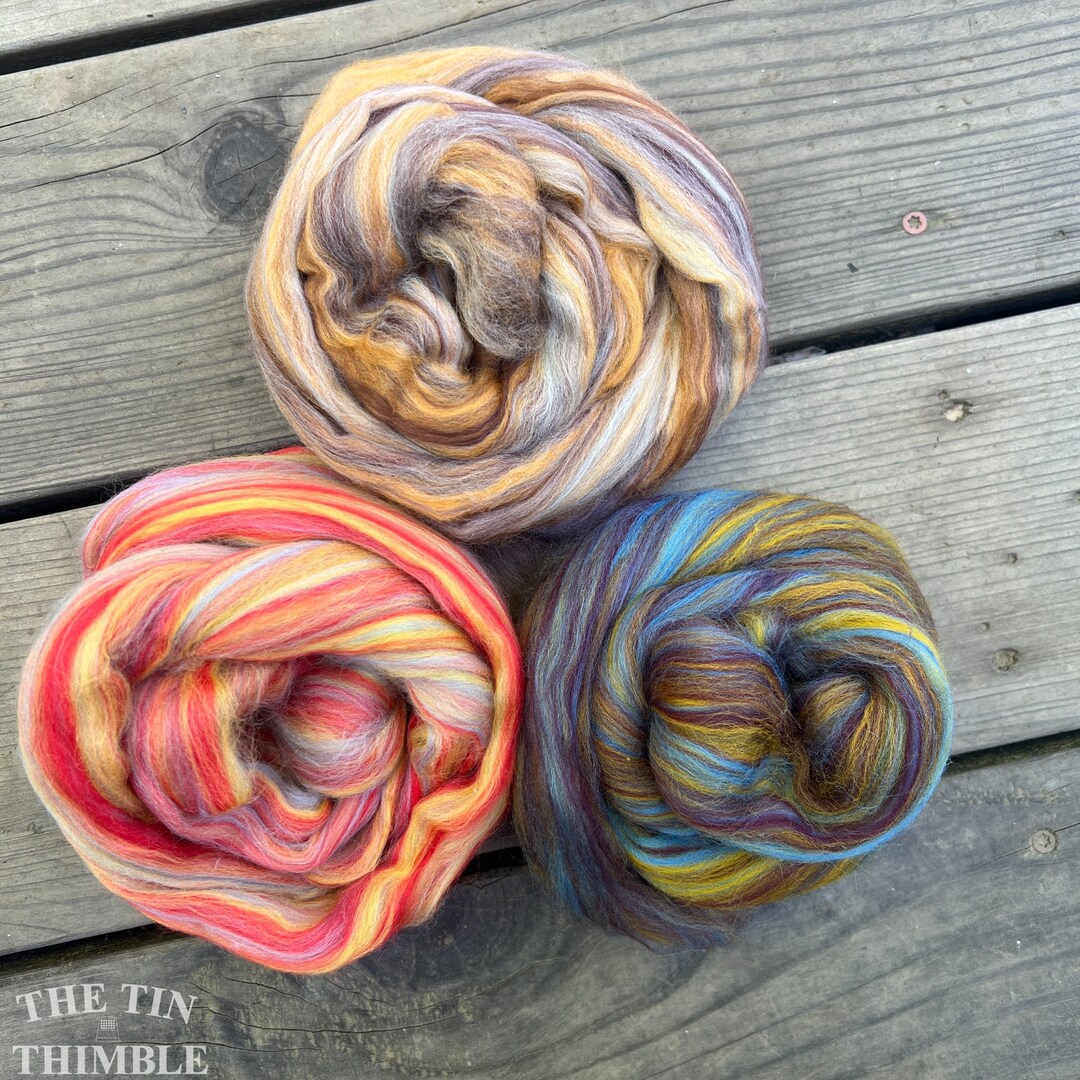 Multi-colored Merino Wool Roving / 21.5 Micron - by the Ounce - Combed ...