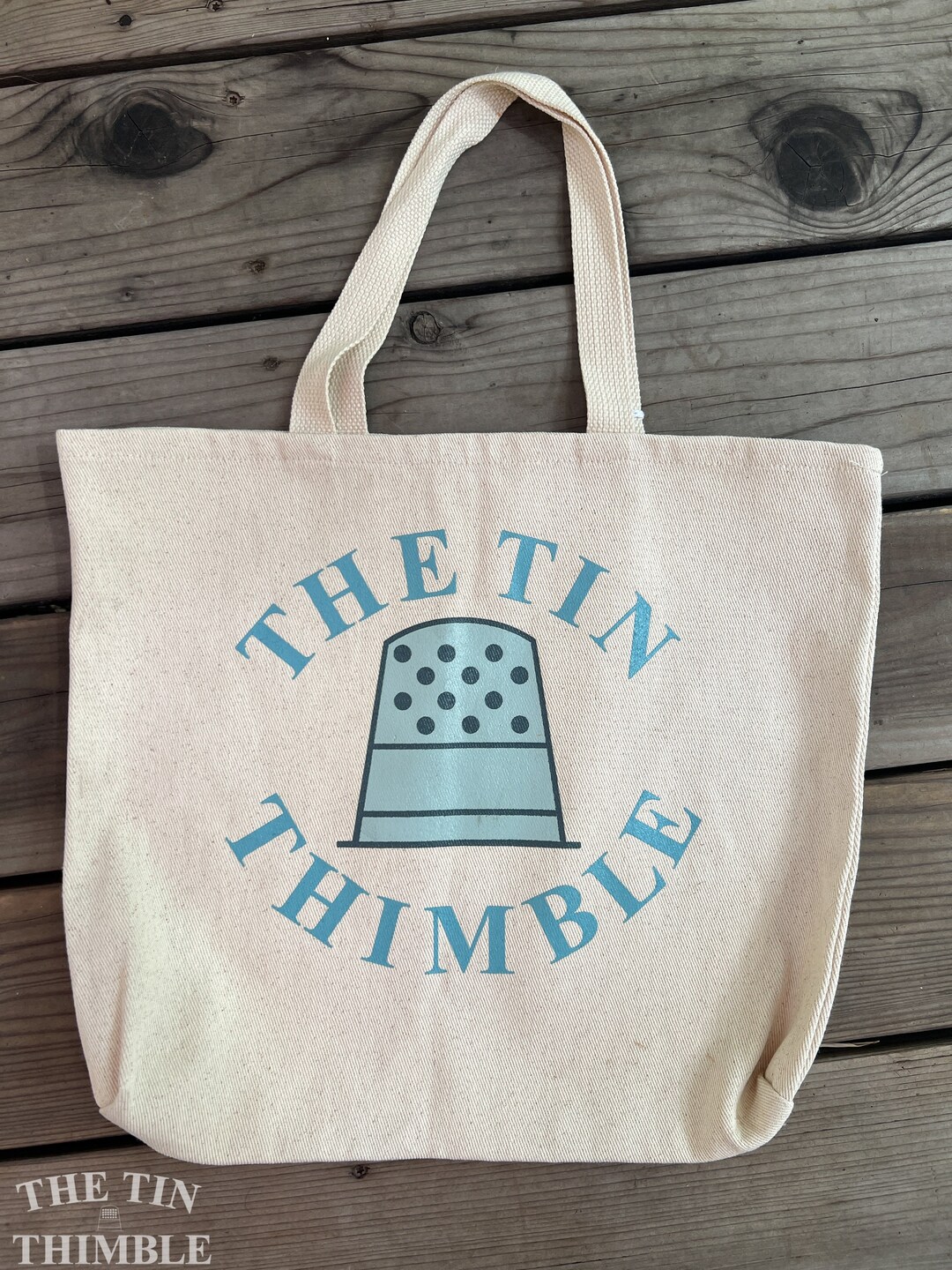 The Tin Thimble Tote Bag - Printed Canvas Tote Bag - Etsy