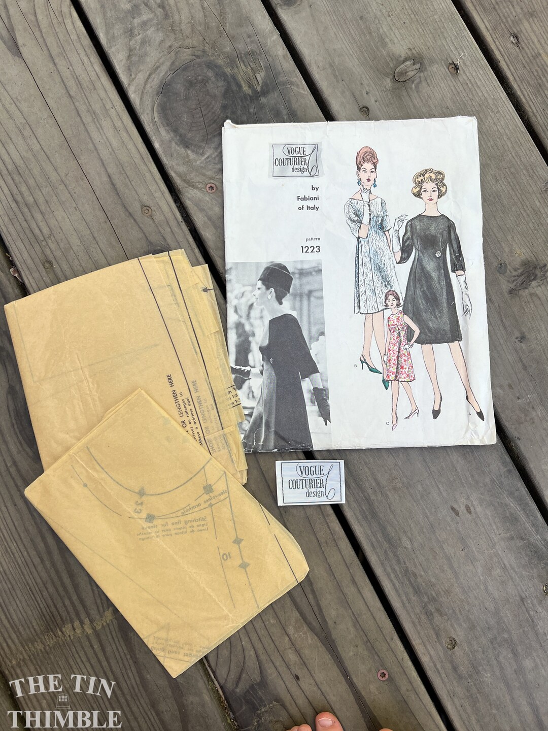 Vintage 1960s Vogue Couturier Designs 1223 Fabiani of Italy Dress Size ...