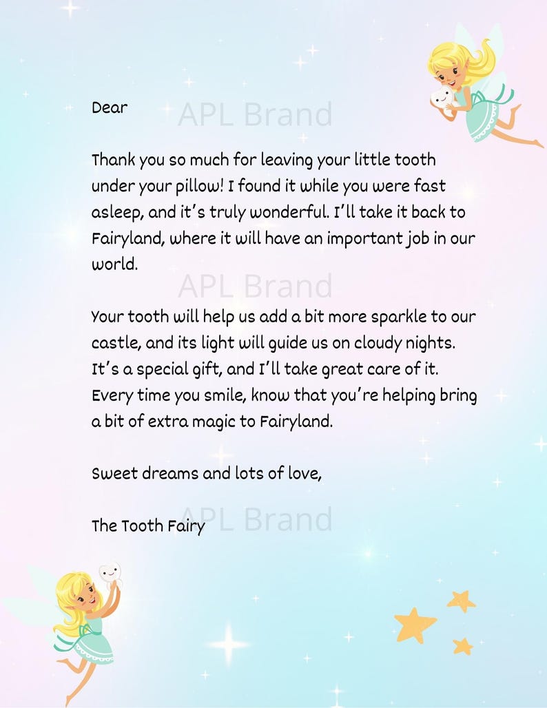 Magical Letters From the Tooth Fairy A - Etsy