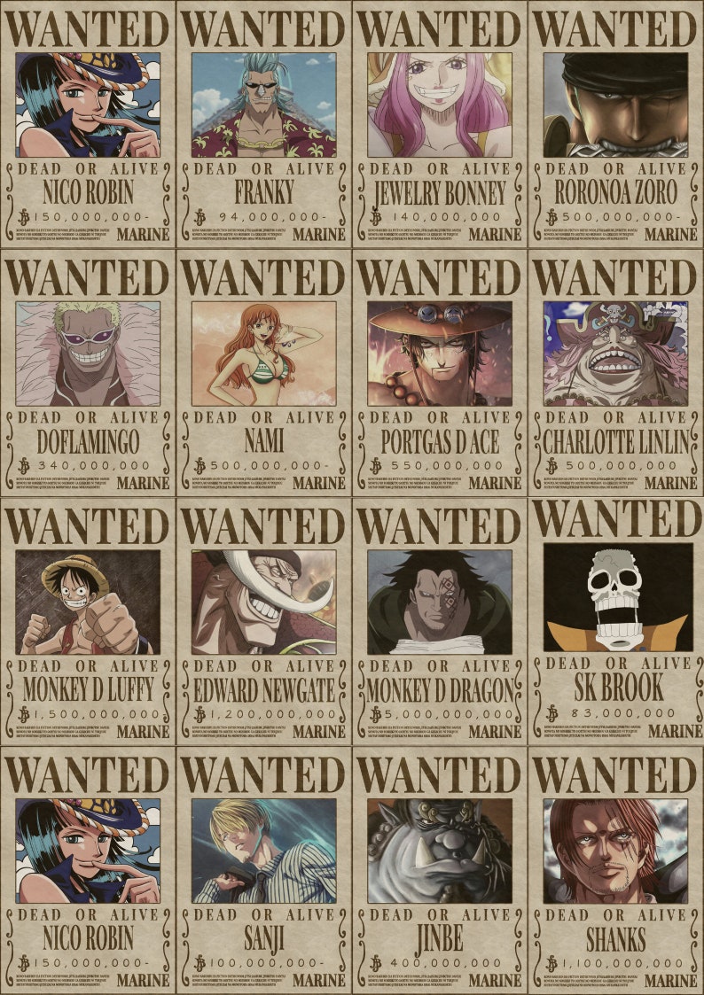One Piece | Wanted Poster | T-shirt Print | Cup Printing | Pirates ...