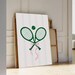 Cute Bow Tennis Racket Coquette Poster Tennis Racket Print Tennis Wall ...