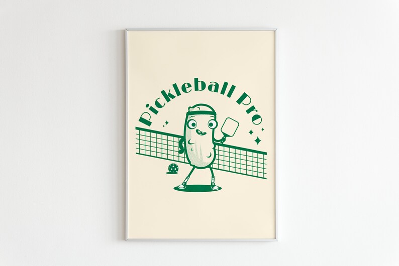 Retro Pickleball Art Downloadable Prints, Sports-core Poster ...