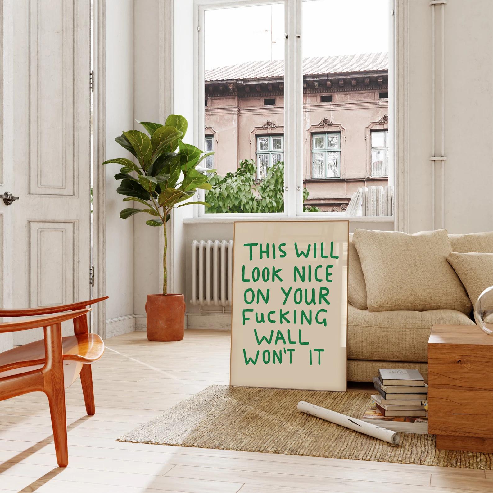 Sweary Prints, Rude Office Wall Decor, Funny Room Decor, Typography Art ...