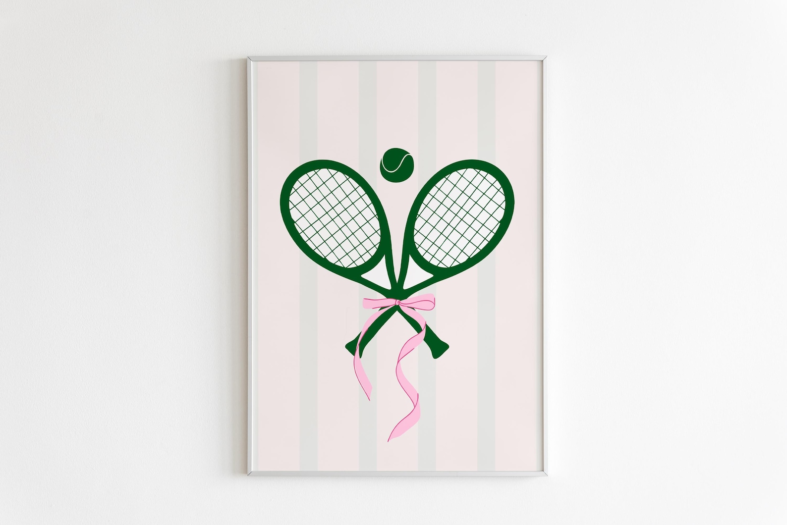 Cute Bow Tennis Racket Coquette Poster Tennis Racket Print Tennis Wall ...