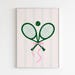 Cute Bow Tennis Racket Coquette Poster Tennis Racket Print Tennis Wall ...
