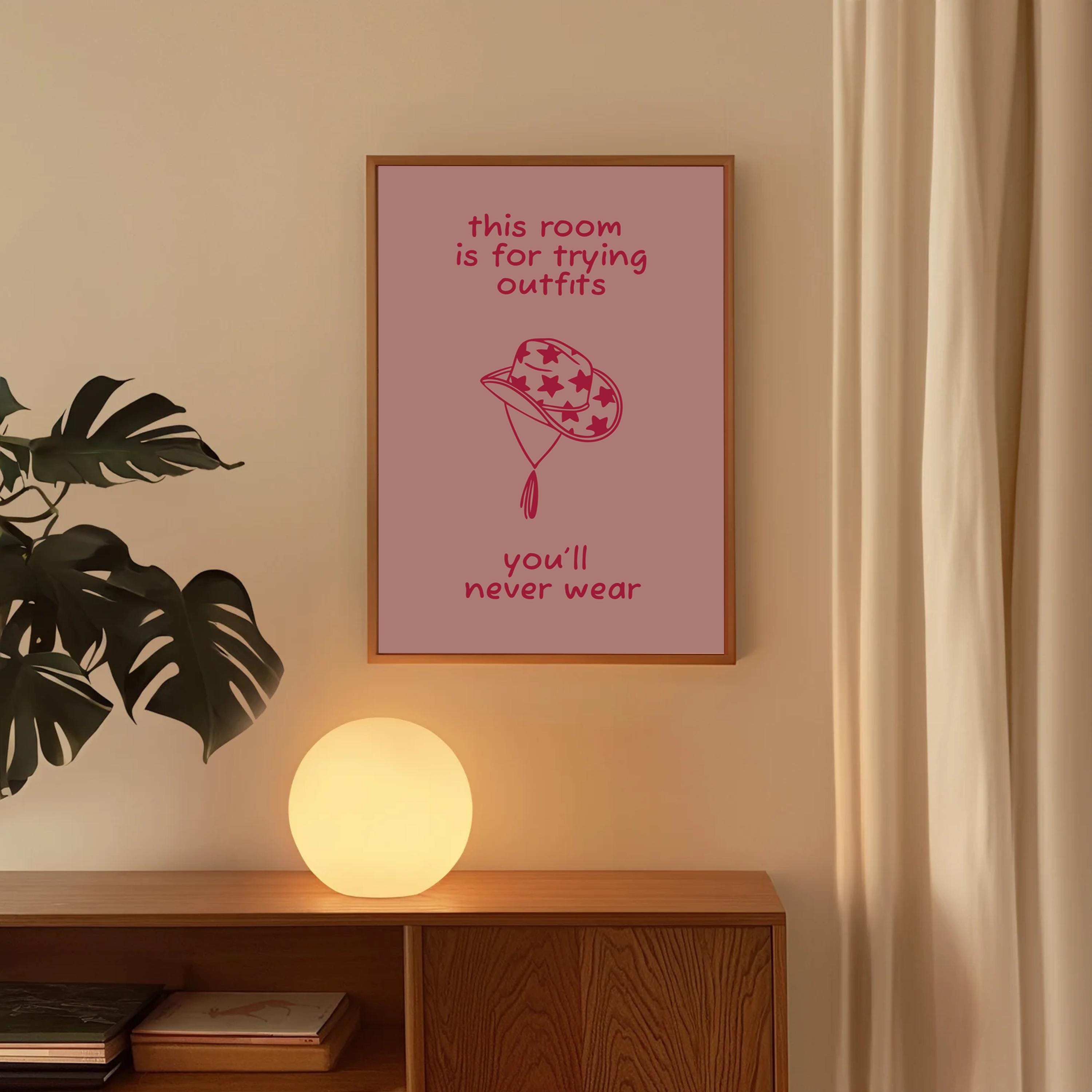 Dressing Room Poster, Funny Laundry Print, Pink Aesthetic Wall Decor ...