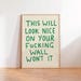 Sweary Prints, Rude Office Wall Decor, Funny Room Decor, Typography Art ...